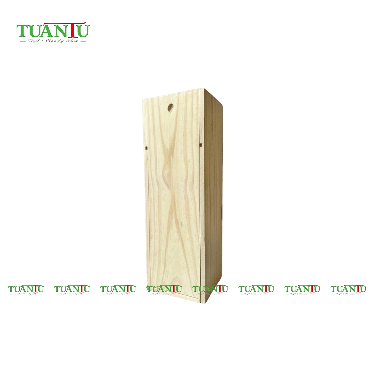 Hộp gỗ 1 chai nắp trượt gỗ 1